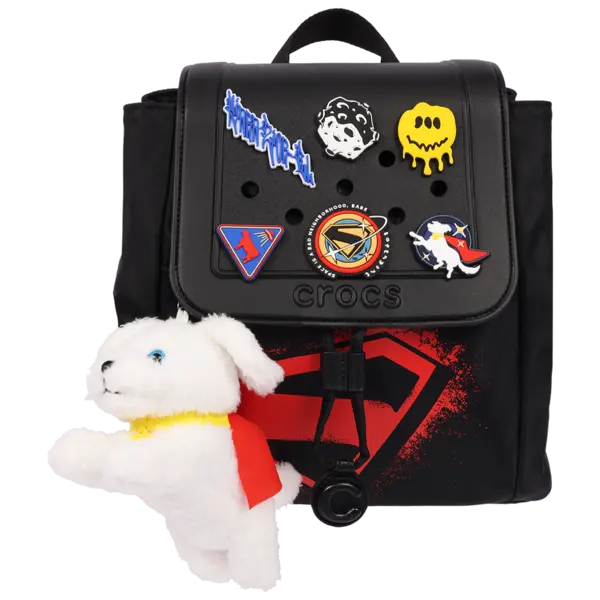 DC STUDIOS SUPERGIRL X CROCS Mini Backpack With Krypto Plush Charm & Jibbitz - Black