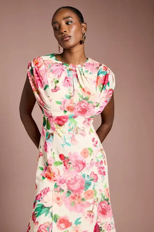 Coast Floral Chiffon Midi Dress