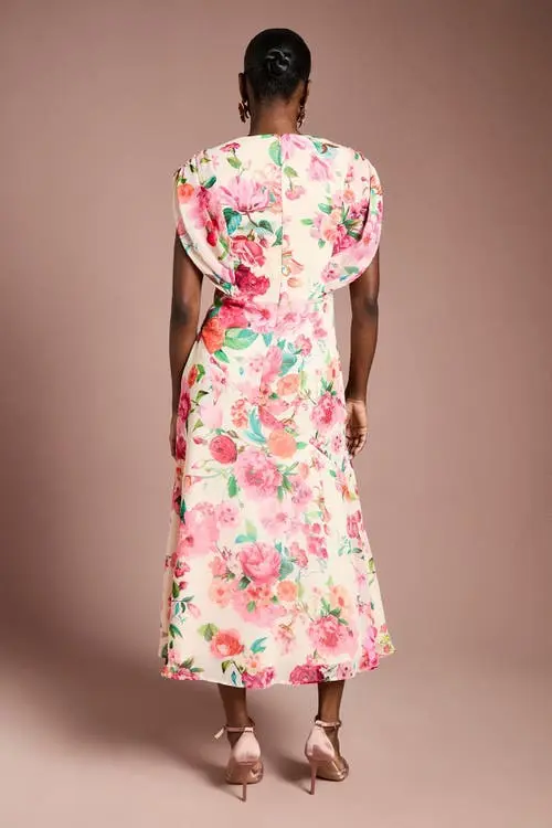 Coast Floral Chiffon Midi Dress