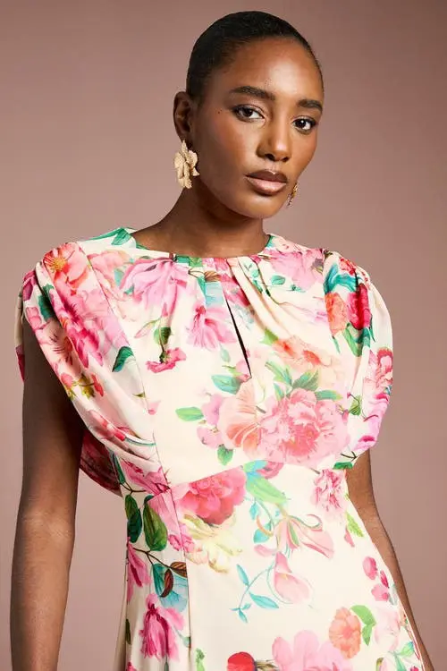 Coast Floral Chiffon Midi Dress