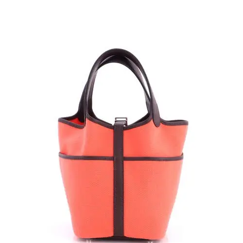 Hermès Cargo Picotin Lock Bag Canvas And Swift Pm