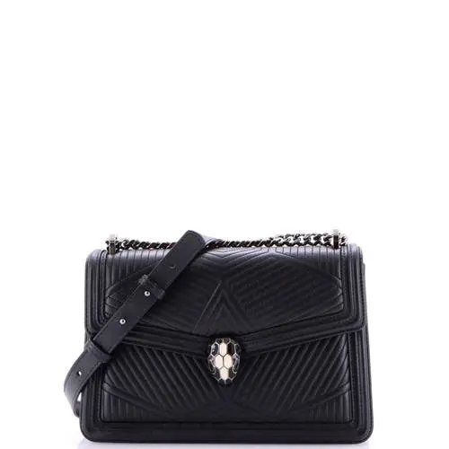 BVLGARI Serpenti Forever Shoulder Bag Quilted Leather