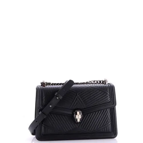 BVLGARI Serpenti Forever Shoulder Bag Quilted Leather