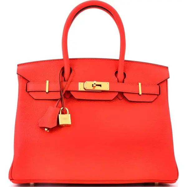 Hermès Birkin Handbag Clemence With Gold Hardware 30