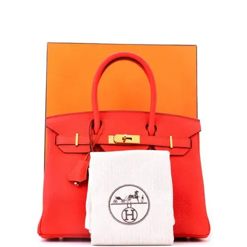 Hermès Birkin Handbag Clemence With Gold Hardware 30