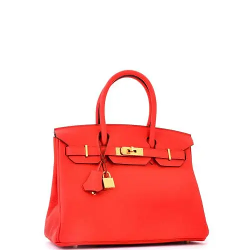 Hermès Birkin Handbag Clemence With Gold Hardware 30