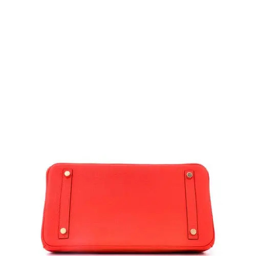 Hermès Birkin Handbag Clemence With Gold Hardware 30