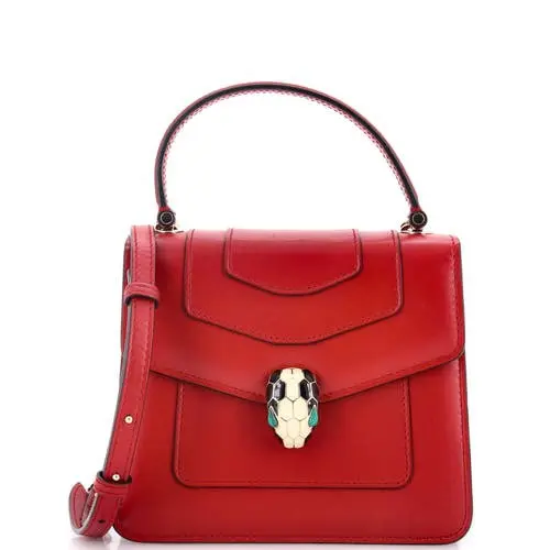 BVLGARI Serpenti Forever Top Handle Bag Leather Small