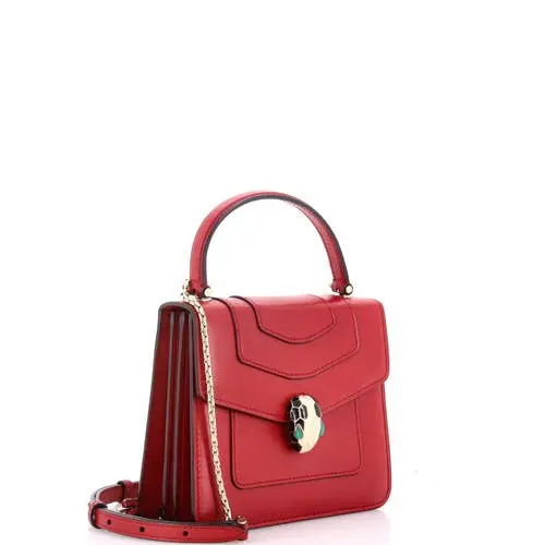 BVLGARI Serpenti Forever Top Handle Bag Leather Small