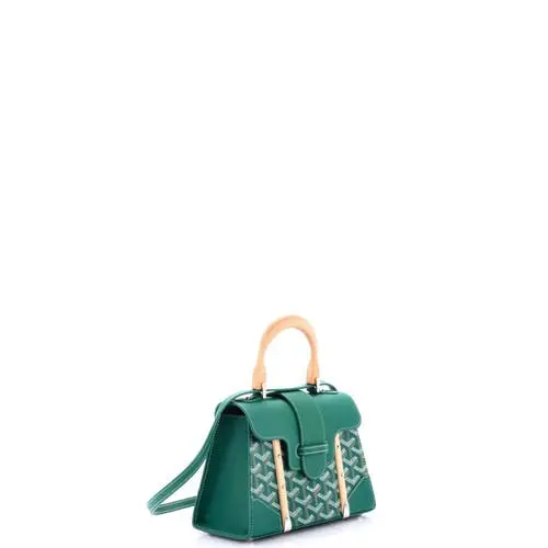 Goyard Structured Saigon Top Handle Bag Coated Canvas With Leather Mini