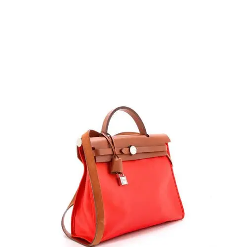 Hermès Herbag Zip Berline Vache Canvas And Leather 31