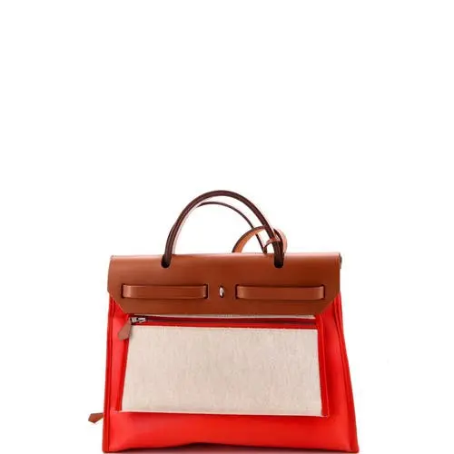 Hermès Herbag Zip Berline Vache Canvas And Leather 31
