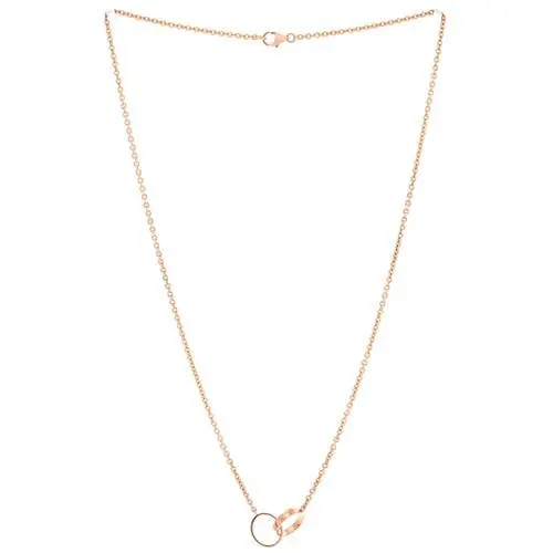 CARTIER Love Interlocking Necklace 18k Rose Gold
