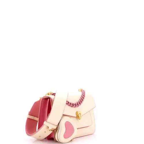 BVLGARI Serpenti Forever Maxi Chain Heart Pouch Crossbody Bag Leather Small