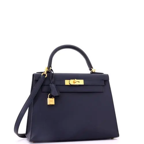 Hermès Kelly Handbag Bicolor Epsom With Brushed Gold Hardware 28
