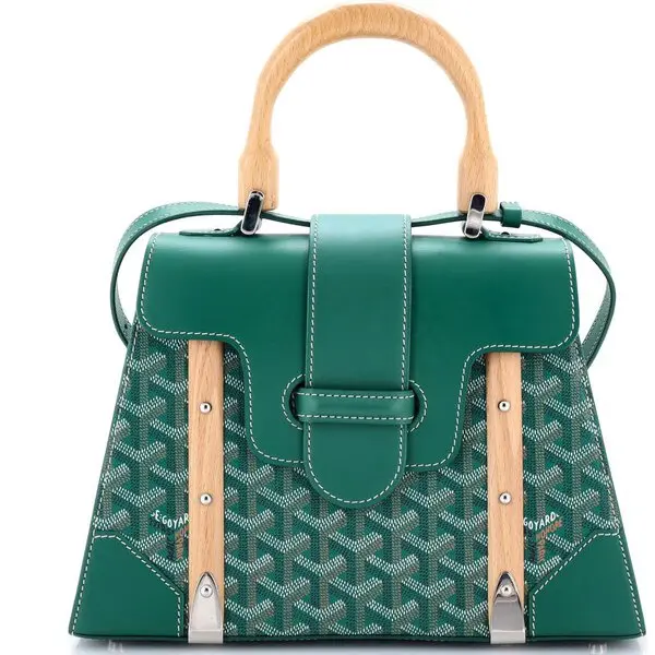 Goyard Saigon Top Handle Bag Coated Canvas With Leather Pm