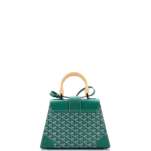 Goyard Saigon Top Handle Bag Coated Canvas With Leather Pm