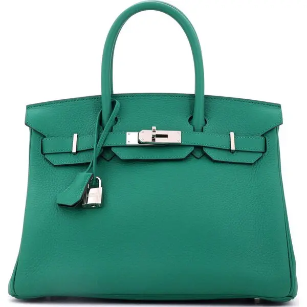 Hermès Birkin Handbag Verso Clemence With Palladium Hardware 30 - Green