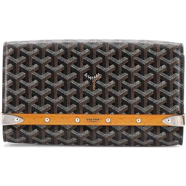 Goyard Monte Carlo Clutch With Strap Coated Canvas Pm - Black