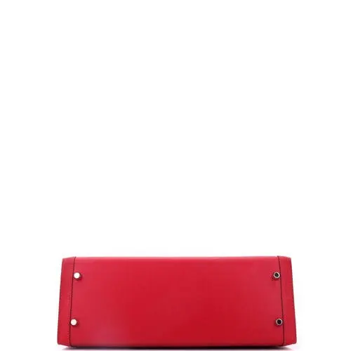 Hermès Kelly Handbag Berline Vache Canvas With Swift And Toile With Palladium Hardware 32 - Red