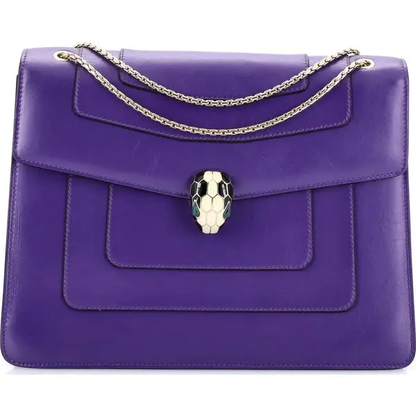 BVLGARI Serpenti Forever Square Shoulder Bag Leather Large