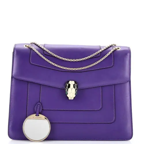 BVLGARI Serpenti Forever Square Shoulder Bag Leather Large
