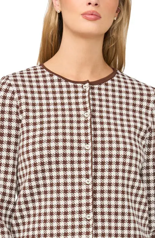 Halogen Gingham Crewneck Cardigan