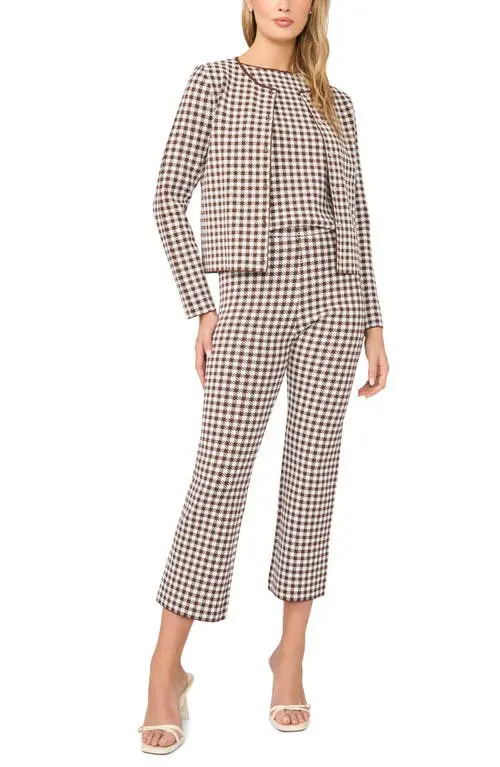 Halogen Gingham Crewneck Cardigan