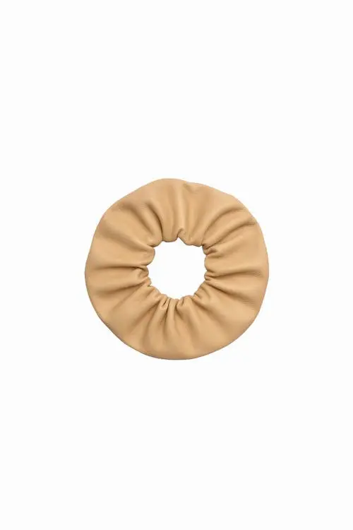 ALYSON EASTMAN Leather Scrunchie - Tan