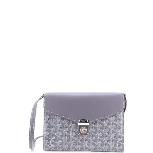 Goyard Chypre Wallet On Strap Coated Canvas With Leather - Grey