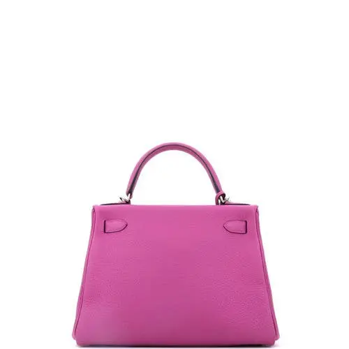 Hermès Kelly Handbag Togo With Palladium Hardware 28 - Pink