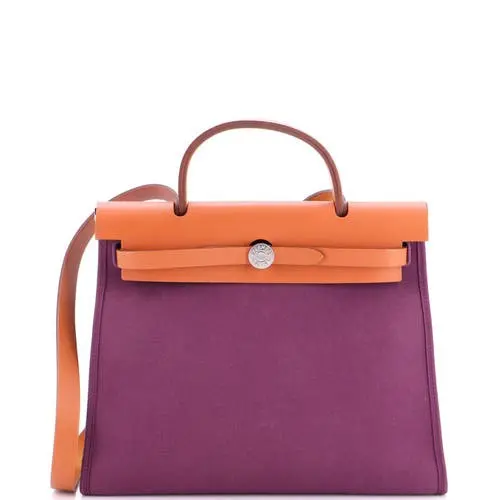 Hermès Herbag Zip Leather And Toile 31