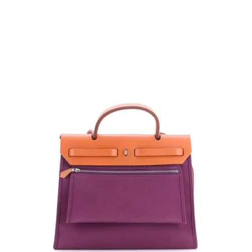 Hermès Herbag Zip Leather And Toile 31