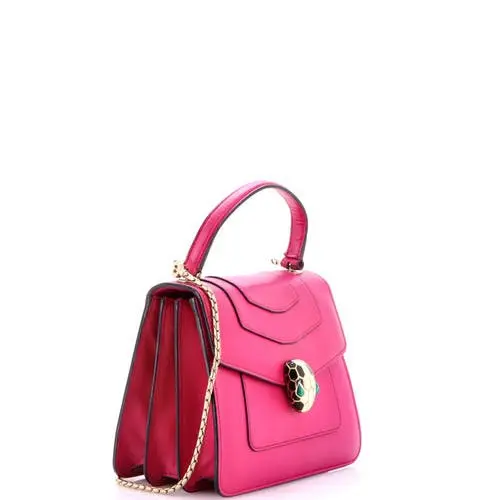 BVLGARI Serpenti Forever Top Handle Bag Leather Medium