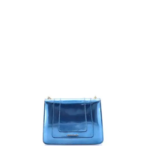 BVLGARI Serpenti Forever Square Shoulder Bag Metallic Leather Small