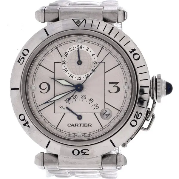CARTIER Pasha De Gmt Power Reserve Automatic Watch Stainless Steel 38