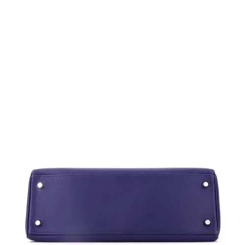 Hermès Kelly Handbag Verso Evercolor With Palladium Hardware 32