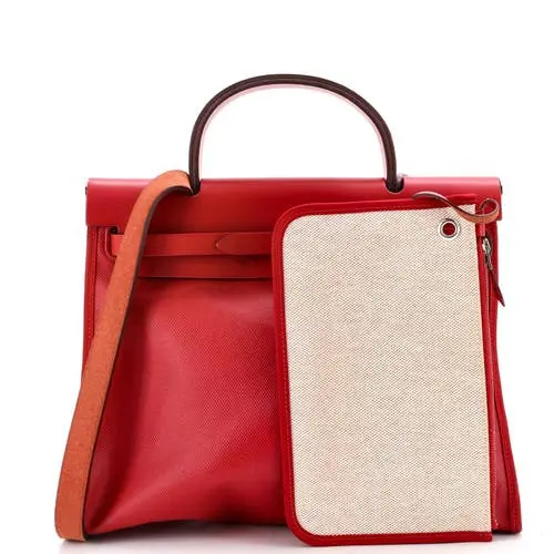 Hermès Herbag Zip Berline Vache Canvas And Leather 31