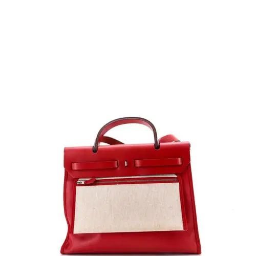 Hermès Herbag Zip Berline Vache Canvas And Leather 31