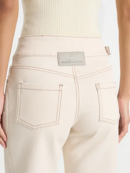 Manière De Voir Loane Twisted Leg Jeans With Waist Adjuster - Cream