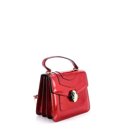 BVLGARI Serpenti Top Handle Bag Patent Small