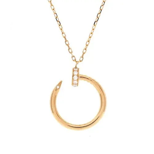 CARTIER Juste Un Clou Pendant Necklace 18k Yellow Gold With Diamonds - Metallic Gold