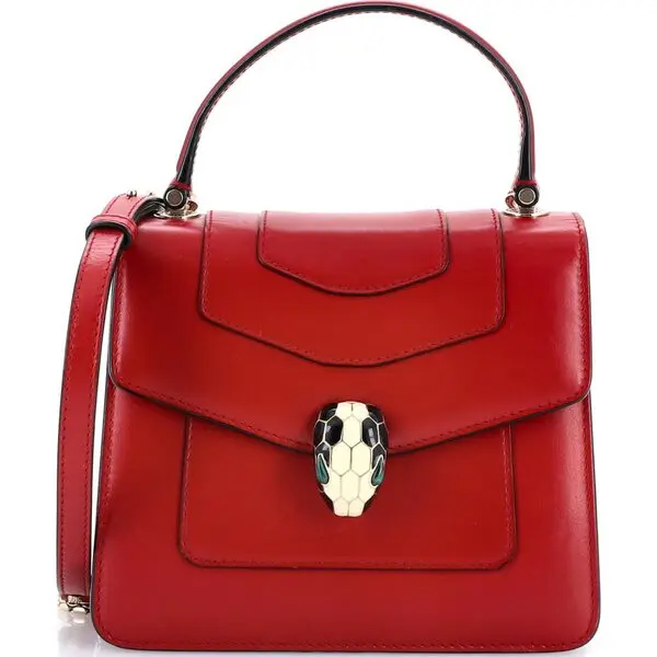 BVLGARI Serpenti Forever Top Handle Bag Leather Small