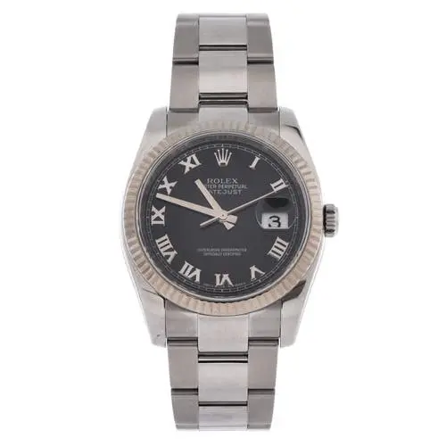 ROLEX Oyster Perpetual Datejust Automatic Watch Stainless Steel And White Gold 36 - Metallic Silver