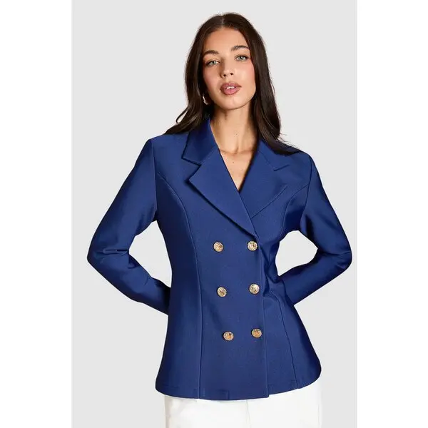 Coast Double Breasted Bandage Blazer - Navy