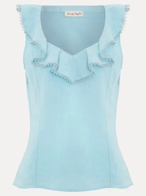 PHASE EIGHT Rhona Sleeveless Linen Blend Blouse