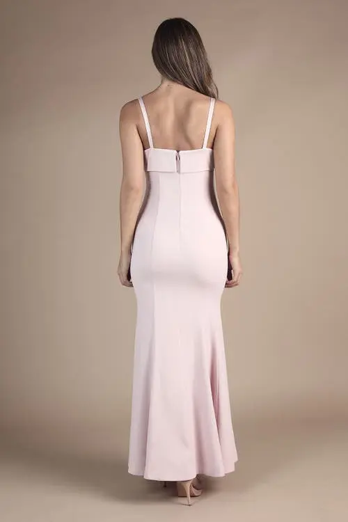 Coast Strappy Square Neck Satin Trim Maxi Dress
