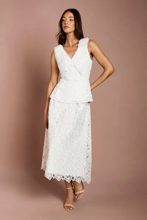 Coast Lace Bow V-neck Top