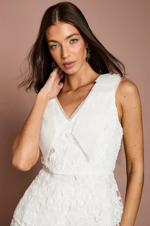 Coast Lace Bow V-neck Top