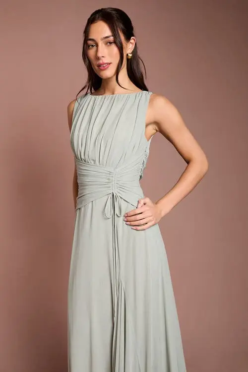 Coast Mesh Waist Maxi Dress - Sage